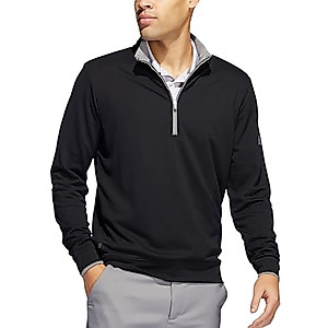 adidas Men's UPF Quarter Zip Pullover, Black, X-Large