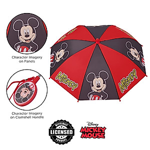 Disney Boys Umbrella and Poncho Raincoat Set, Mickey Mouse Kids Rain Wear For Kids Ages 6-7
