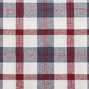 Amazon Brand – Pinzon 160-Gram Plaid Flannel Cotton Bed Sheet Set, Queen, Red / Grey Plaid