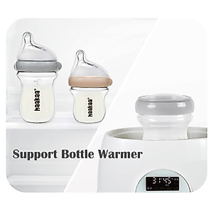 haakaa Gen.3 Natural Glass Baby Bottle 4.2oz/120ml - Wide Neck, Anti-Colic Slow Flow Nipple,Easy to Clean, 0M+ Breastfed Babies, Newborn Registry Essentials,BPA Free-Peach