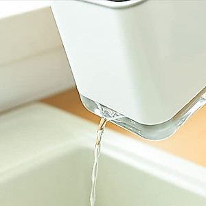 KUYYFDS Cutlery Sink Caddy Drain Rack, Plastic Spoon Fork Chopstick Storage Box Double Layer for Kitchen Cutlery Racks