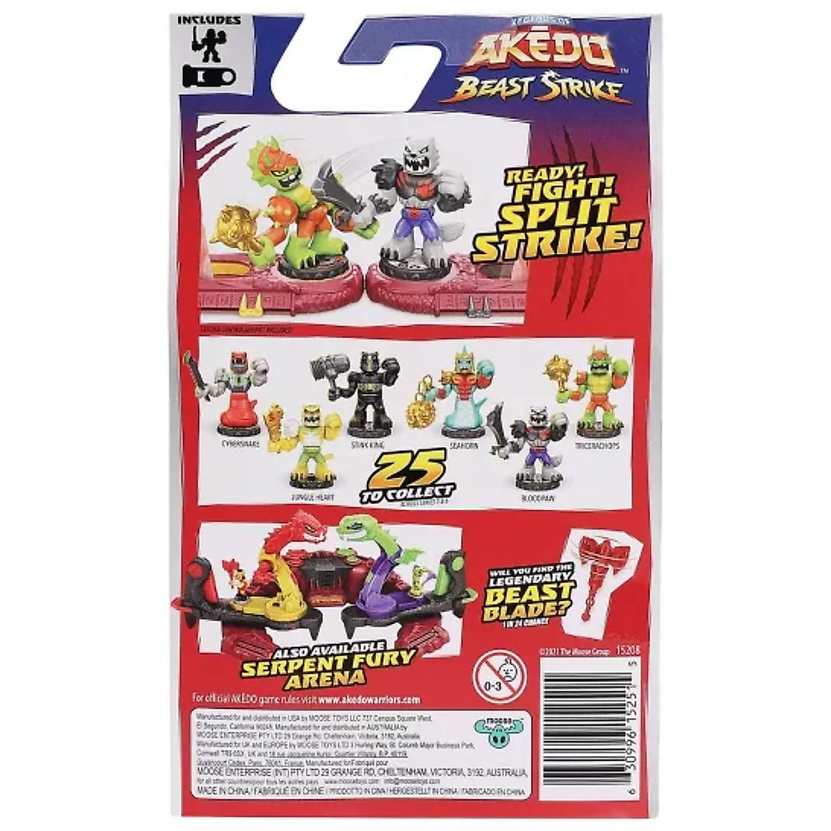 Akedo Beast Strike Ultimate Arcade Warriors Mini Battling Action Figures with Battle Controller - 2 Pack (Assorted) with 2 Gosutoys Stickers