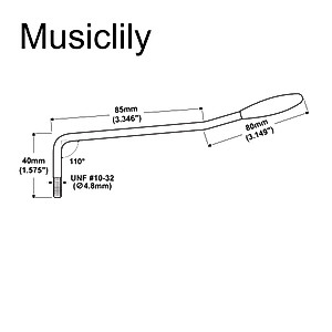 Musiclily Pro UNF #10/32 4.8mm Threaded Steel Tremolo Arm Whammy Bar Tremolo Bar for Fender American Squier Strat Style Electric Guitar Part, Chrome with White Tip