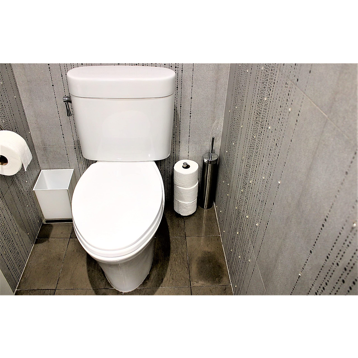 Stainless Steel Suction Cup Paper Towel Holder Kitchen Bathroom Spare Toilet Paper Holder with Nonslip Stable Super Suction Grip Base Countertop