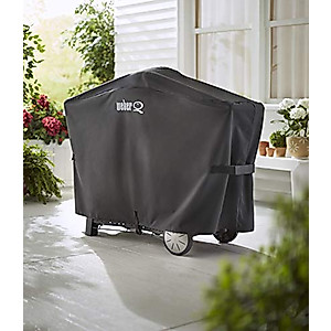 Weber Q 2000 and 3000 Series with Cart Grill Cover, Heavy Duty and Waterproof, Fits Grill Widths Up To 50 Inches