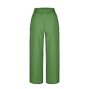 Sruiluo Women Solid Workout Tracksuits Casual Scoop Neck Crop Top Tee with Pockets High Waist Palazzo Pants Yoga Pilates