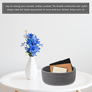 FOMIYES Plant Basket Storage Basket Woven Basket Office Rattan Bathroom Basket Cotton Rope Small Cotton Rope Basket