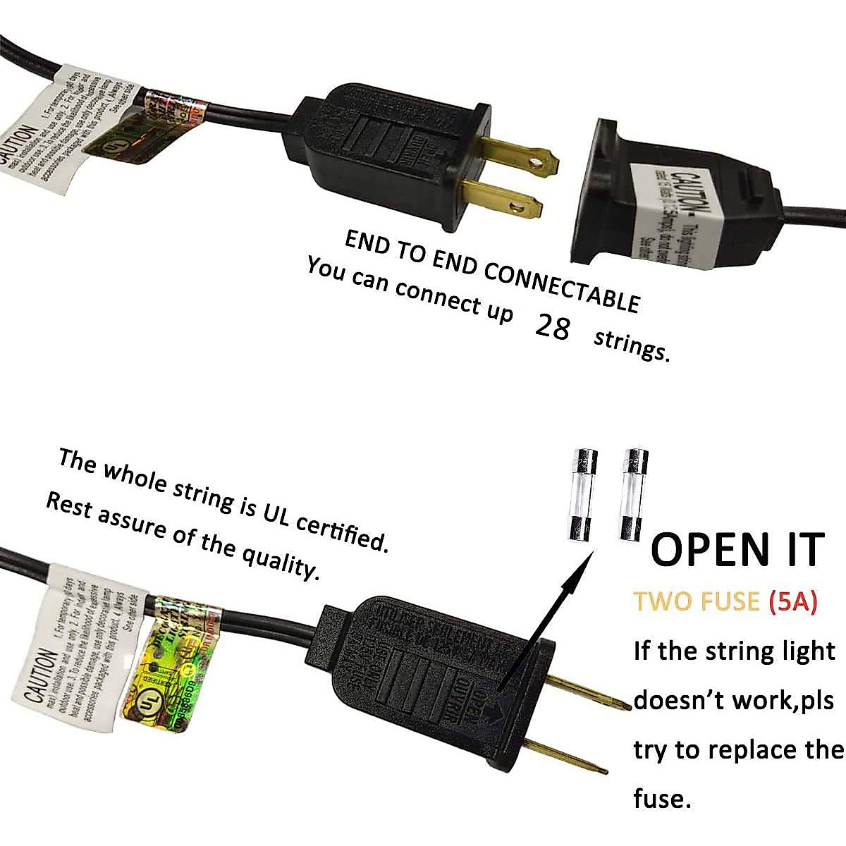 Romasaty 25FT LED Outdoor String Lights, G40 LED Globe Patio String Lights with 27 Shatterproof LED Clear Light Bulbs, Decorative Lighting for Garden Porch Backyard Gazebo Party Decor-Black Wire