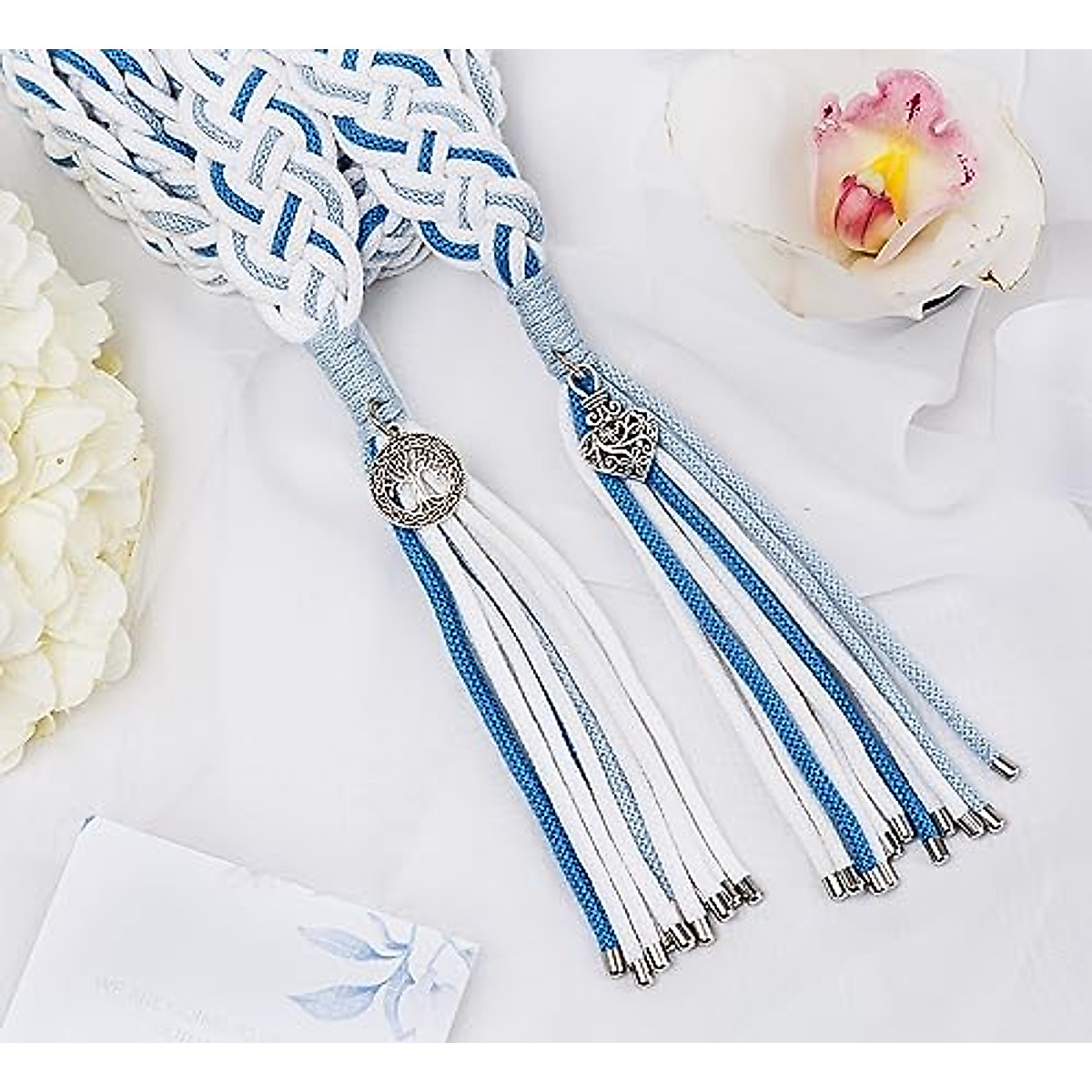 L.I.L.O.U Handfasting Cord for Wedding Ceremony in Natural Cotton Wedding Lasso Handmade Blue