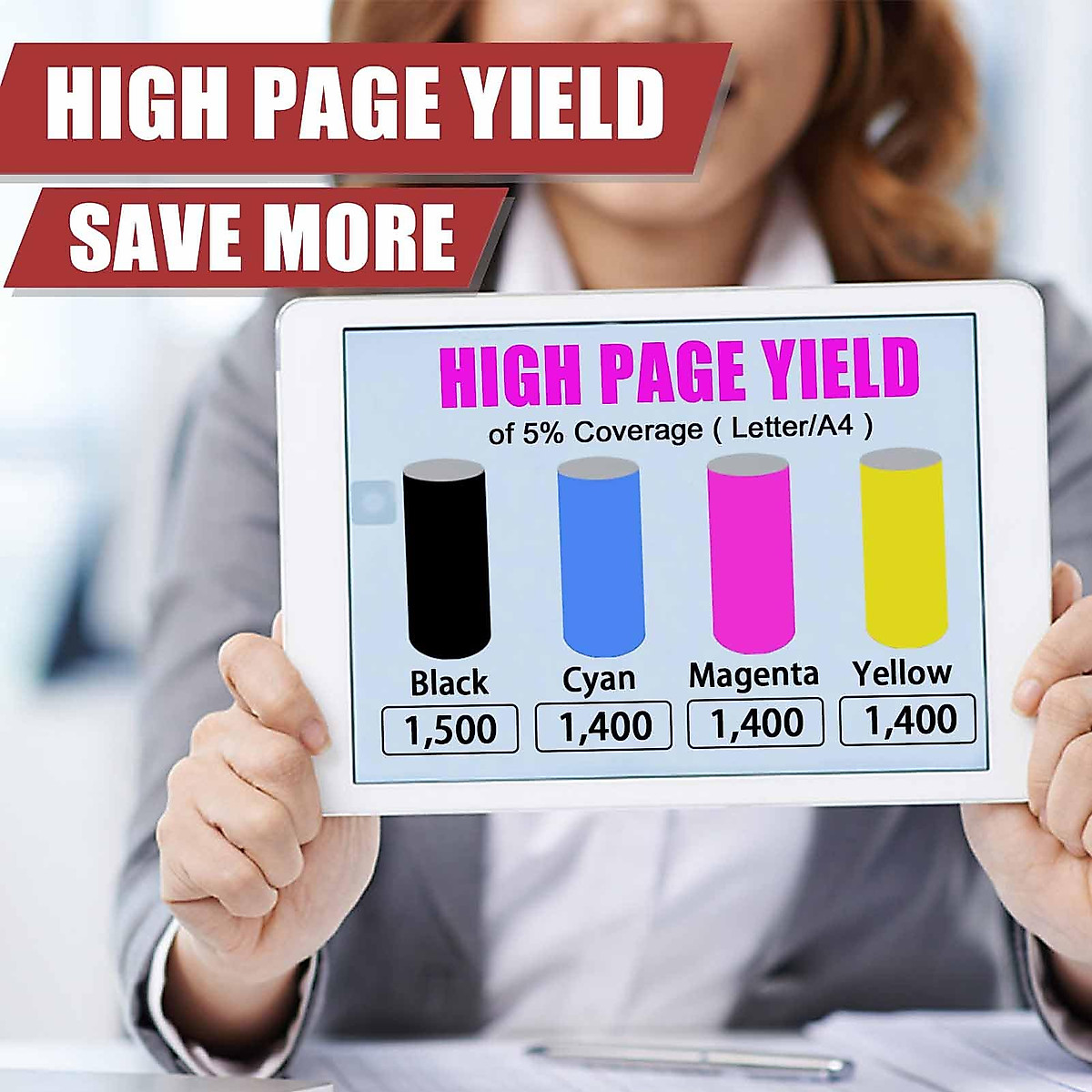 Replacement 207A Toner Cartridges Compatible for HP W2210A W2211A W2212A W2213A Toner Cartridge Work for Laserjet Pro M255DW M255NW M282NW M283FDN M283FDW Printers 1 Black Pack