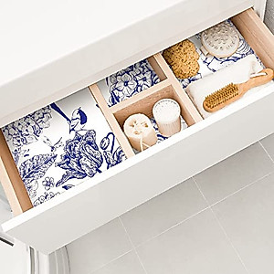 Gersoniel 10 Sheets Drawer Liners for Dresser Scented Drawer Liners Drawer Paper Liner Non Adhesive Scented Liners for Drawers Fragrant Drawer Liners for Home Shelf Closet (Blue Butterfly, Linen)