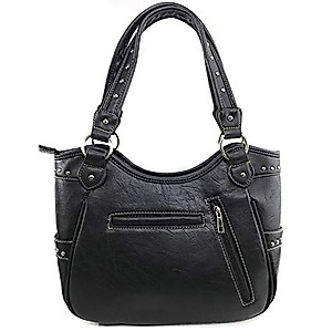 Zelris Dakota Dales Pony Horse Embroidery Mane Western Country Women Tote Purse Handbag (Black)