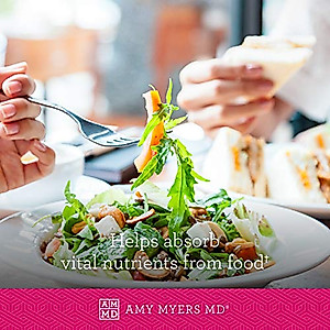 Amy Myers MD Digestive Enzymes for Digestion Aid - 19 Enzymes for Gut Health, Bloating & Stomach Issues - DPP-IV Protease Amylase Lipase Lactase Sucrase - Break down protein carb sugar fiber 120 Caps