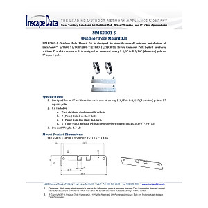 LinkPower™ Pole Mount Kit MMK0001-S for LPS840AF-T1, LPS940-T1, & LPS2400-T1 Outdoor PoE Switch Models