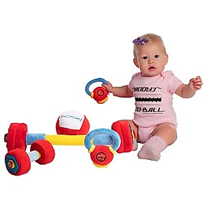WOD Toys® Baby Fitness Plush Set with Rattles & Sensory Sounds - Safe, Durable Fitness Toys for Newborns, Infants and Babies 0+