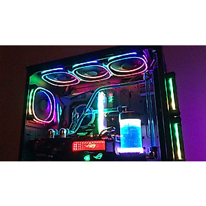 ApexGaming F601 Eye of Lightning MidTower Gaming Case Pre-Installed LED RGB Strip and RGB Cooling Fan/Clear Tempered Glass SidePanel, DuskFilter & Rear Cooling Fan