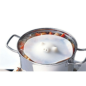 Marna K900 Pig Drop Lid, Large, 8.5 inches (21.5 cm), Silicone/White, Heated/Microwave/Dishwasher Safe