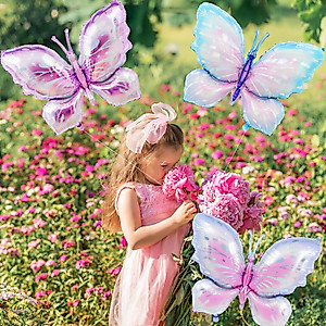 6 Pieces 39 Inches Butterfly Balloons - Large Gradient Butterflies Foil Mylar Balloons for Birthdays, Garden, Spring Decorations, Butterfly-Themed Events, Baby Shower, and Wedding Party Supplies