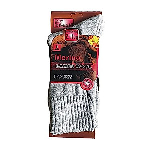 Diamond Star Merino Wool Socks 6 Pairs Thermal Socks Insulated for Cold Weather Winter Socks For Mens & Womens 10-13 (Multicolor)