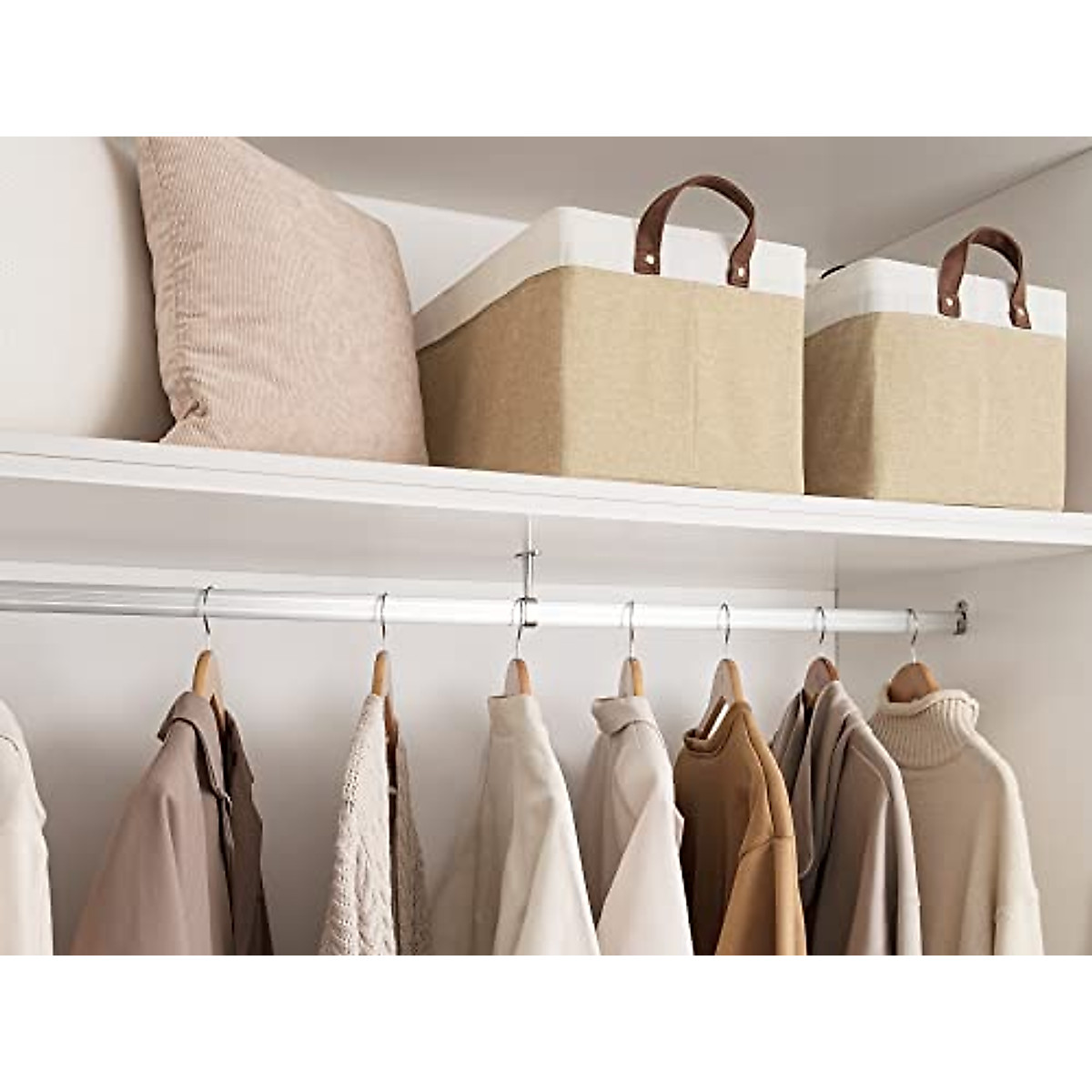 StorageWorks Storage Bins for Closet and Closet Baskets, Canvas Baskets for Closet Shelves