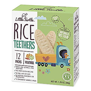 Little Turtle Rice Teethers, Vegetable Flavor, 12 wrapped 2 Pack, 4 Count