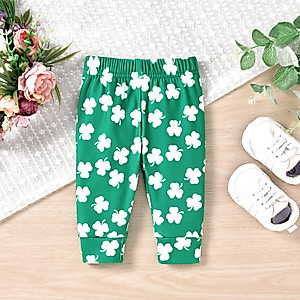 Aalizzwell 3-6 Months Baby Girl St. Patrick’s Day Clothes Infant Girls First Saint Patrick’s Day Outfit My Tunic Clothing Set Shamrock Green Clover