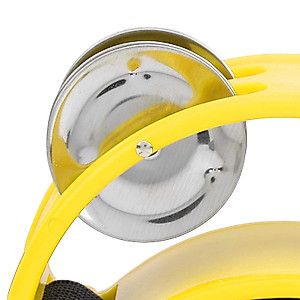Foot Tambourine with Double Row for Cajon Box Drum Companion Accessory(Yellow)