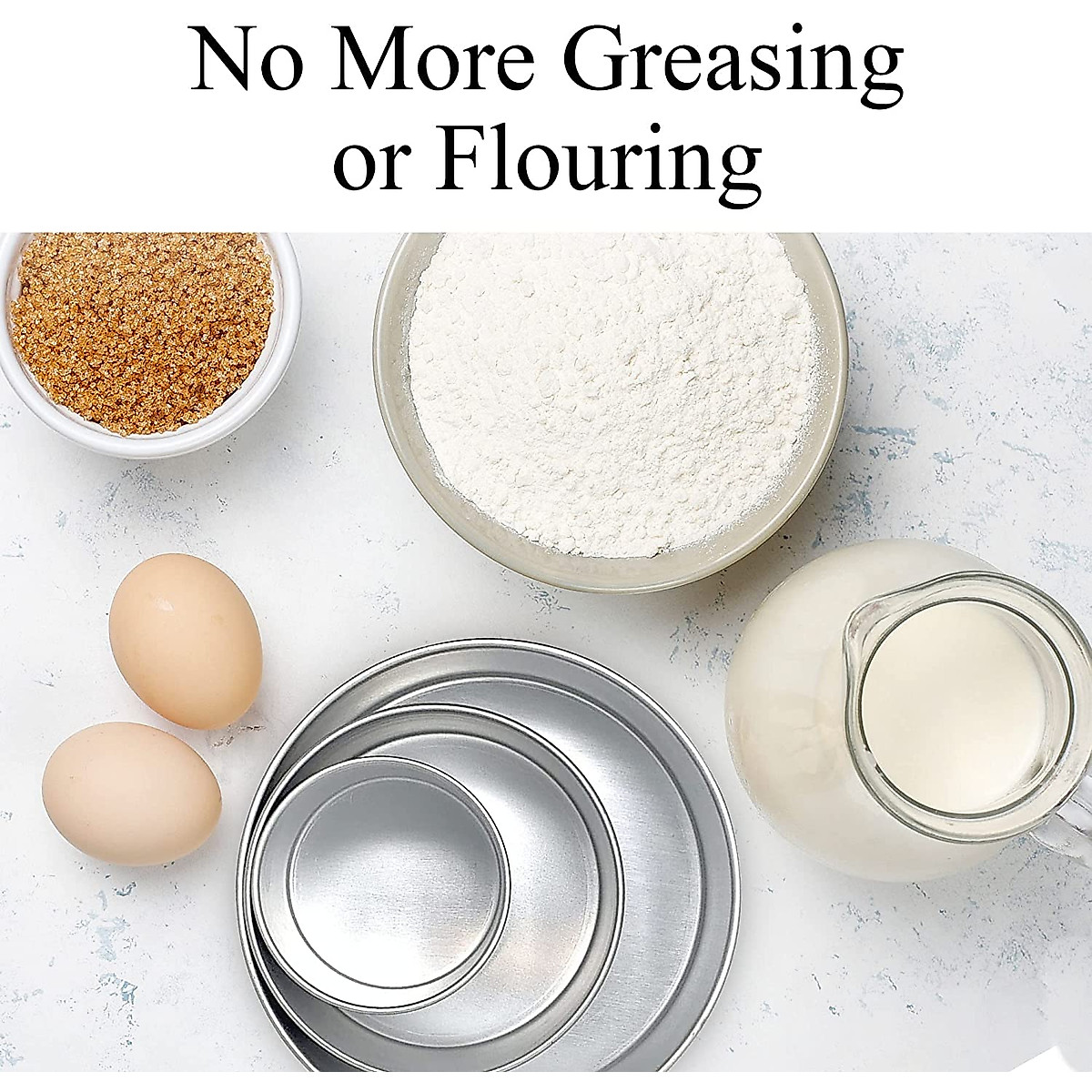 Aunt Shannon's Kitchen Tall Round Cake Pans - 4-inch, 6-inch, 8-inch Cake Pan Set for 3-Tiered Cake - Aluminum Cake Pans Sets for Baking Wedding or Birthday Cakes and More