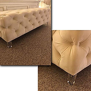 AORYVIC 4 inch Pyramid Acrylic Furniture DIY Legs Clear Glass Bookcase Feet for Coffee Table End Tables Sideboard Buffets Footstool Cabinet Bed Pack of 4