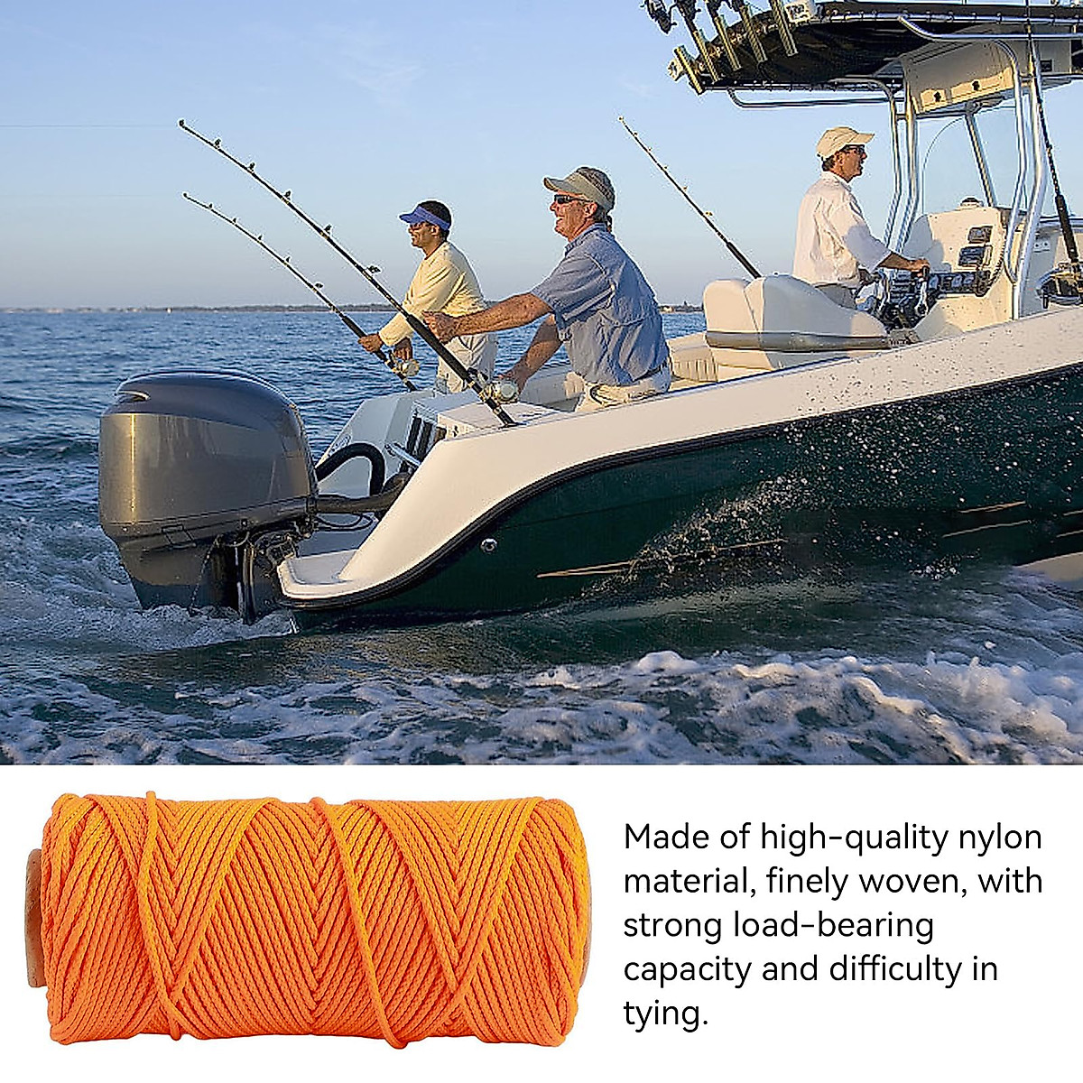 HERCHR 150 FT Finger Reel Diving Tech Spool Reel Scuba Diving Finger Spool Underwater Scuba Reel Dive Reel Snorkeling Scuba Finger Spool Diving Tools 150ft Diving Line Braided Nylon Line, Orange