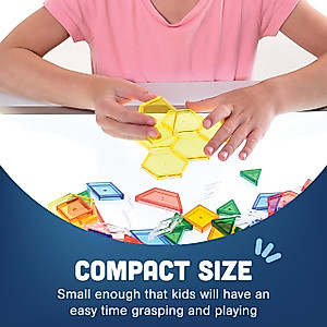 Constructive Playthings Translucent Pattern Blocks, Light Table Manipulatives, STEM Toys, Sensory Play, Create, Build and Design, Color Exploration, Set of 147 Blocks, Toys for Kids 3 Years and Up