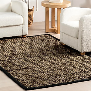 nuLOOM Armani Geometric Seagrass Area Rug, 9x12, Black