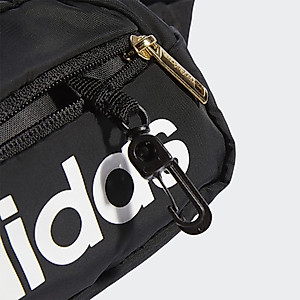 adidas Core Waist Pack Fanny Bag, Black/White/Gold Metallic, One Size