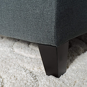 Christopher Knight Home Ottilie Fabric Storage Ottoman, Dark Grey Dimensions: 17.50”D x 51.00”W x 17.00”H