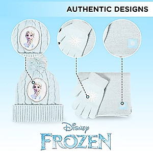 Disney Frozen Kid’s Winter Hat, Snow Gloves, and Scarf for Girls, 3 Pc. Set, Plush Warm Outdoor Comfort Includes Gift Box