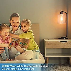 Volxon Dimmable E26 Edison Bulbs 60 Watt LED Equivalent, Vintage Style Antique Light Bulbs, 6W 2700K Warm White, High Brightness 800LM, LED Filament Bulb, 95+ CRI, ETL Listed(4 Pcs)