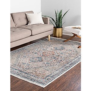 Unique Loom Newport Collection Area Rug - Rosecliff (Rectangular 9' 0" x 12' 0", Multi/Blue)