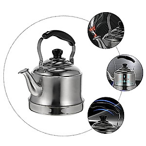GRADENEVE 1pc Stainless Steel Kettle Whistling Water Kettle Small Espresso Machine Whistle Kettle Heated Coffee Mug Japanese Tea Pots Boiling Portable Water Kettle Whistle Teakettle Silver
