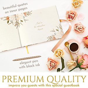 D&L Easy Buy Wedding Guest Book, 7x9 Wedding Reception Guest Book,100 Page Elegant Cream Design Guest Book, Baby Shower, Bridal Shower, Funeral Guest Book, Birthday Party, Vacation Homes