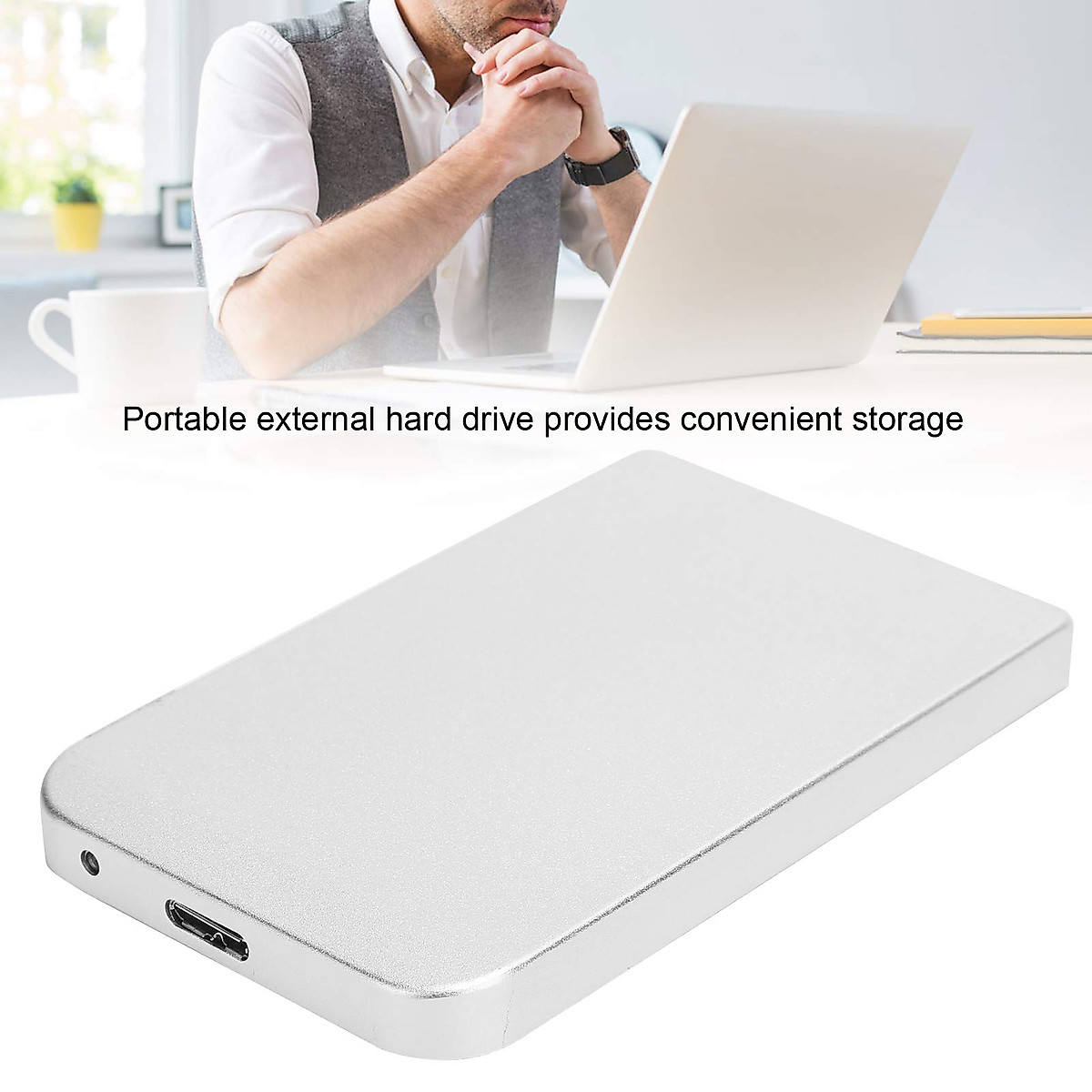 YD0004 USB to 3.0 2.5 Inch Portable Mobile Hard Drive, 80G 120G 250G 320G 500G 1TB 2TB Universal External Hard Drive for Computer Monitors and Laptop, Silver(80G)