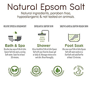 Life Is Calm Epsom Salt Spa 6-Pack l Dissolvable Therapy Formulas for Bath (Restore, Clense, Relax, Balance, Purify & Soothe)