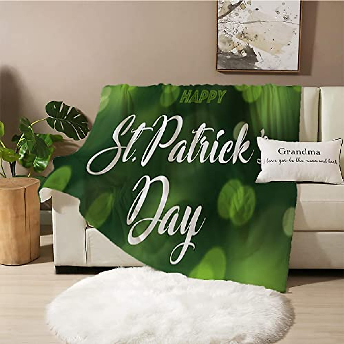 Blankets St. Patrick's Day Soft Blanket Lightweight Plush Fluffy Cozy Smooth Flannel Elegant Throw Blanket Perfect for Bed, Sofa and Travel - 60"x80"/150x200cm