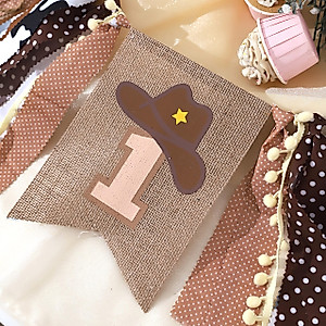 1st Birthday High Chair Banner - Cowboy Rodeo for Party Fabric Decor,Cake Smash Baby Shower,Backdrop Garland for photo props