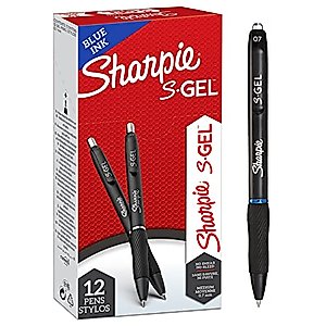 Sharpie S-Gel | Gel Pens | Medium Point (0.7mm) | Blue Ink | 12 Count