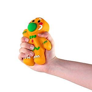 Hog Wild Christmas Gingerbread Ball Popper Toy - Holiday Stocking Stuffer Includes 4 Soft Foam Balls - Squeeze to Pop Air Powered Balls Up to 20 Feet - Indoor/Outdoor Play - Gift for Kids, Girls, Boys