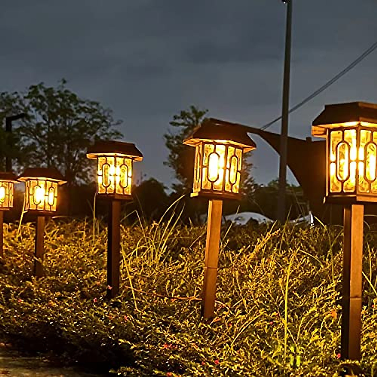 MSMKEJI 6 Pack Solar Light Outdoor Garden Patio Pathway Landscape Lights,IP67 Waterproof Solar Path Lights,Solar Powered Garden Lights for Walkway Yard Backyard Lawn Landscape Decorative