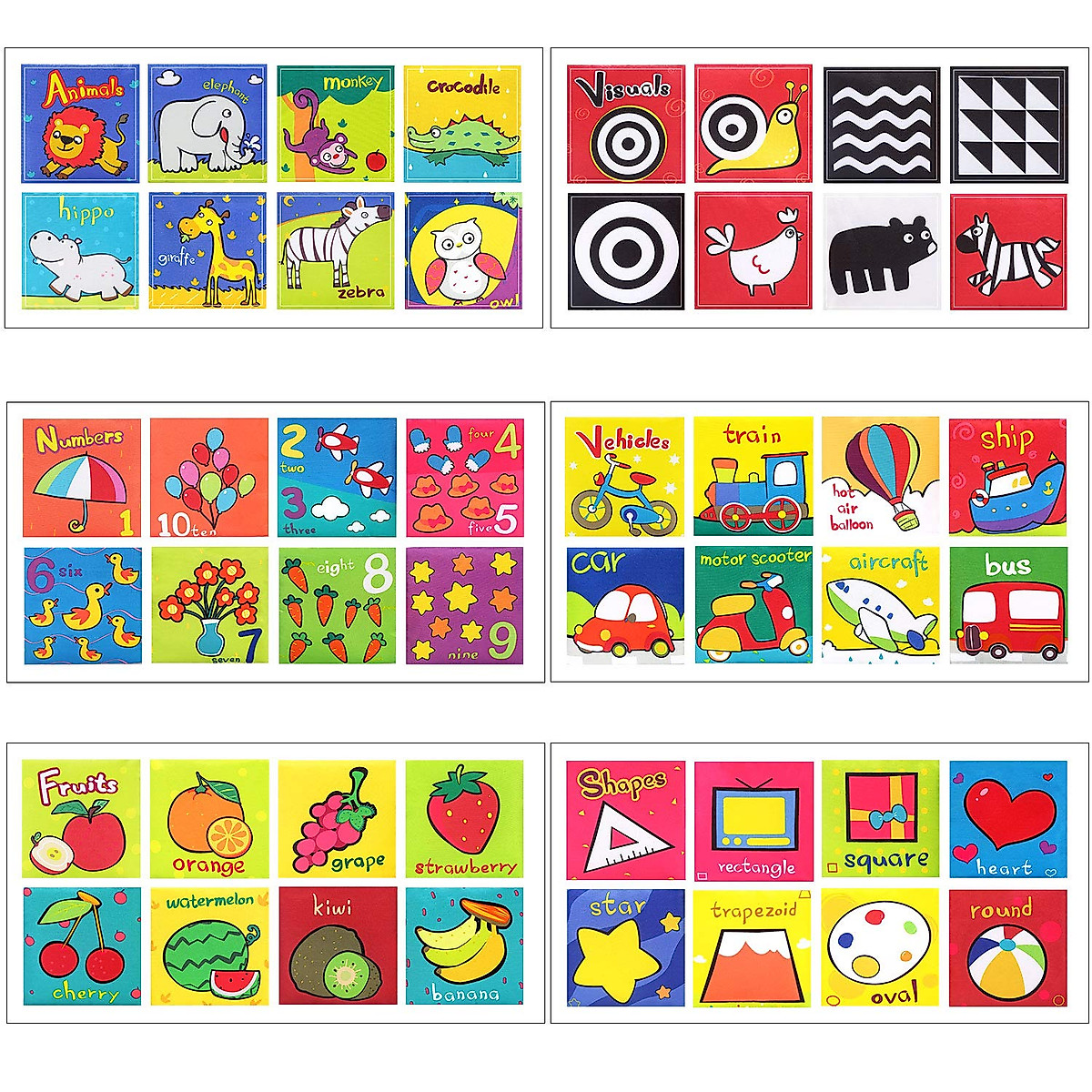 TOP BRIGHT Soft Cloth Books for Babies First Year, Baby Toys 6 to 12 Months Girls and Boys, Crinkly Cloth Book Bath Toys(Pack of 6)