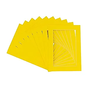20x30 Mat for 24x36 Frame - Precut Mat Board Acid-Free Yellow 20x30 Photo Matte Made to Fit a 24x36 Picture Frame, Premium Matboard for Family Photos, Show Kits, Art, Picture Framing, Pack of 25 Mats