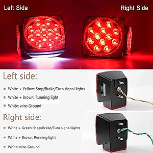 12V LED Trailer Light Kit DOT Certified, Utility Trailer Lights for Boat Submersible RV Car with Wire Harness Wafer LED Waterproof 80 Inch