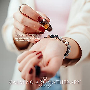 Relaxation Gift for Women - Lava Rock Bracelet, Yoga Beads with Lavender Essential Oil, Calming Aromatherapy Diffuser Stone Beaded Bracelet- Self Care, Healing, Stress Relief Gift for MOM